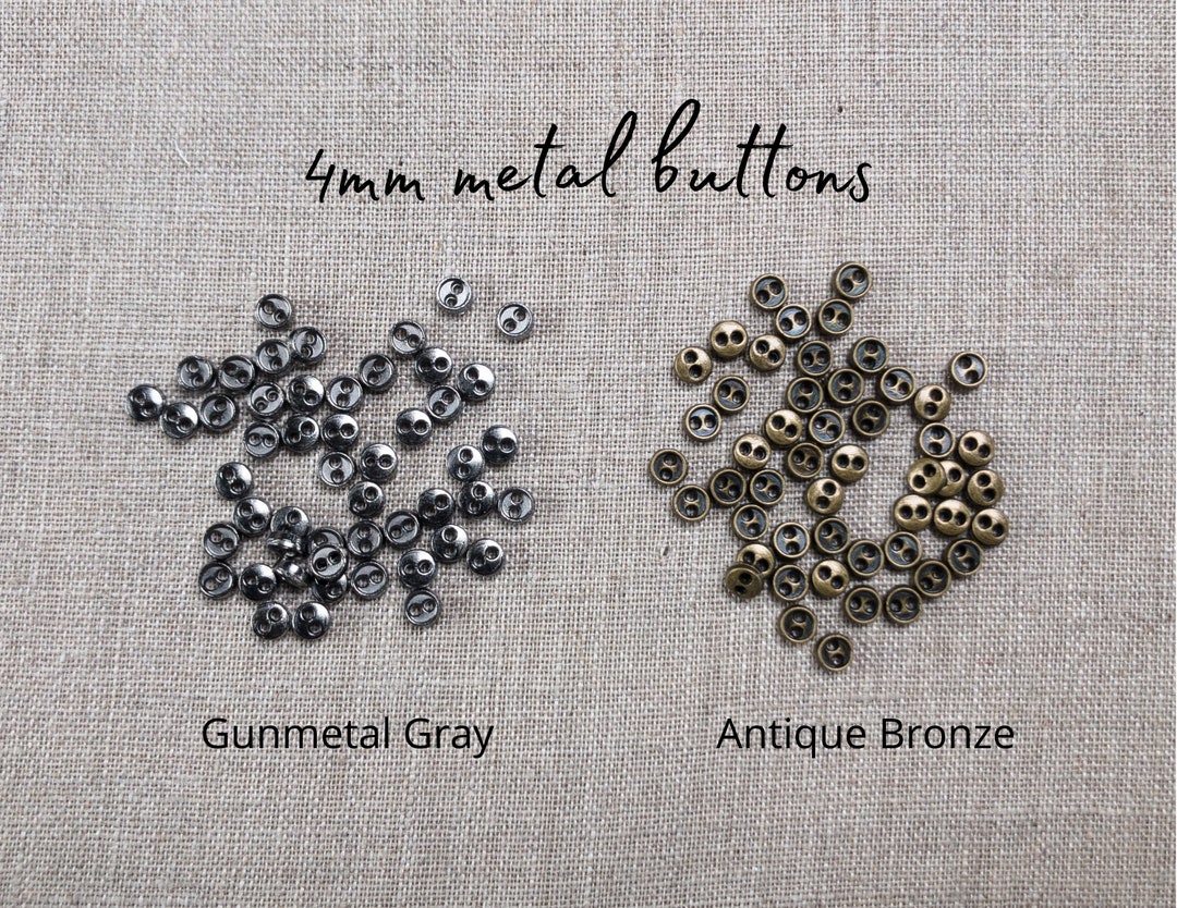 4mm Metal Doll Buttons: Antique Bronze, Miniature 2-hole (48 Pc) - Etsy
