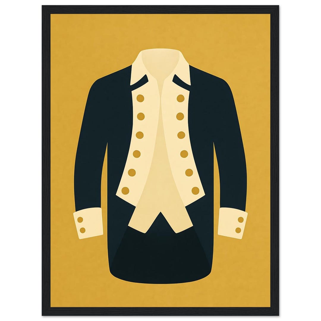 Hamilton Inspired Minimalist Wall Art | Blue Revolutionary Jacket Print ...