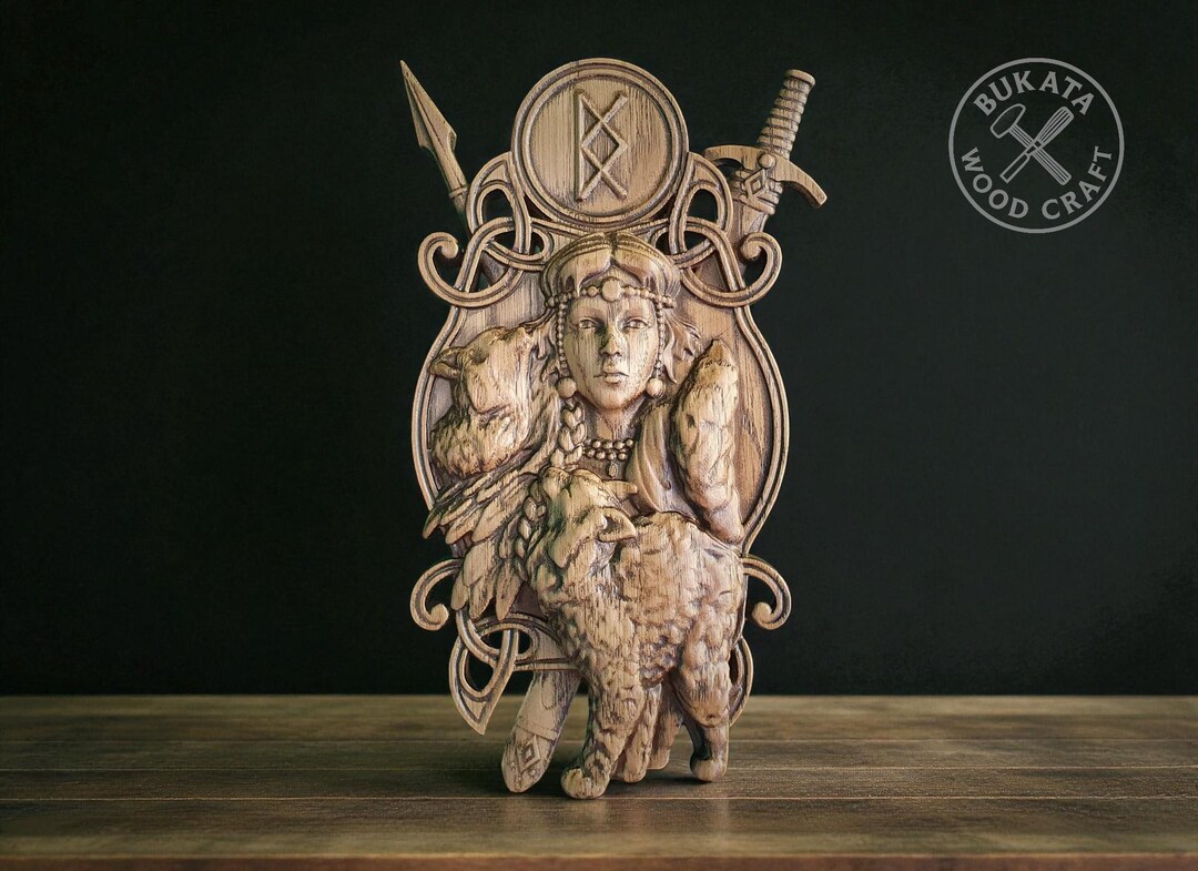 Freya Wooden Statue: Norse Mythology Decor (indoor Wall Display) - Etsy