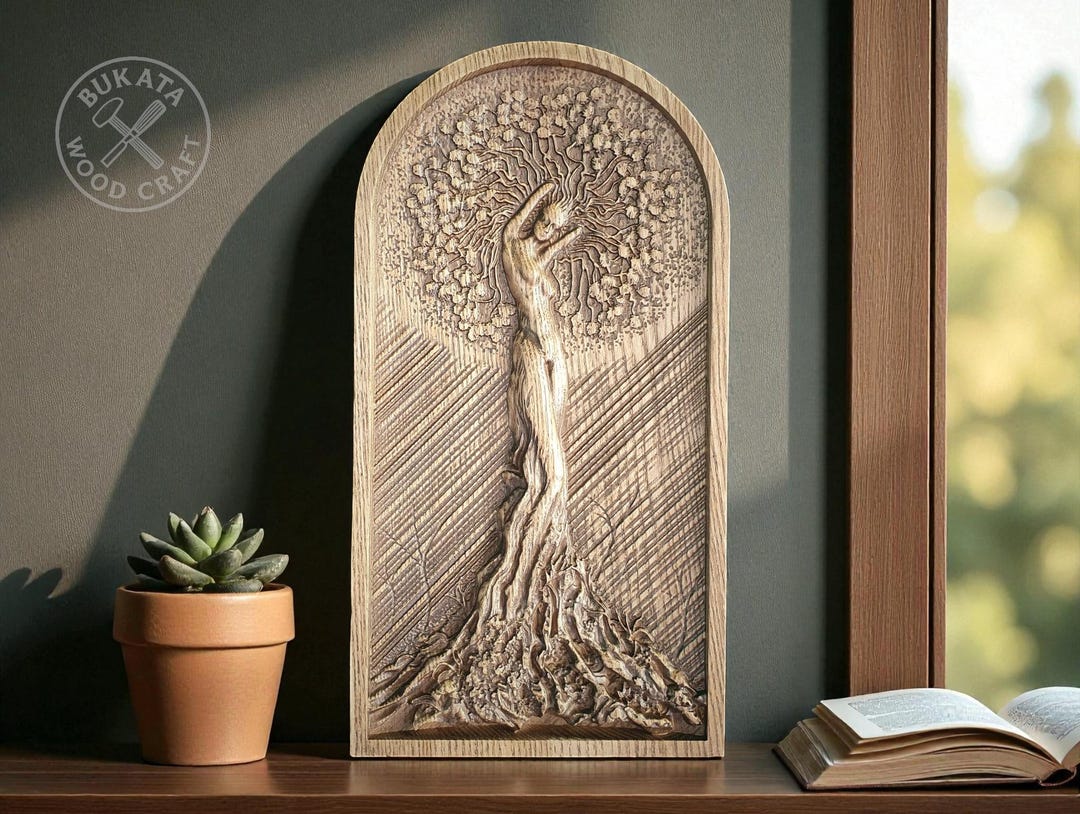 Handcrafted Tree Girl Wood Carving (multiple Sizes Available) - Etsy