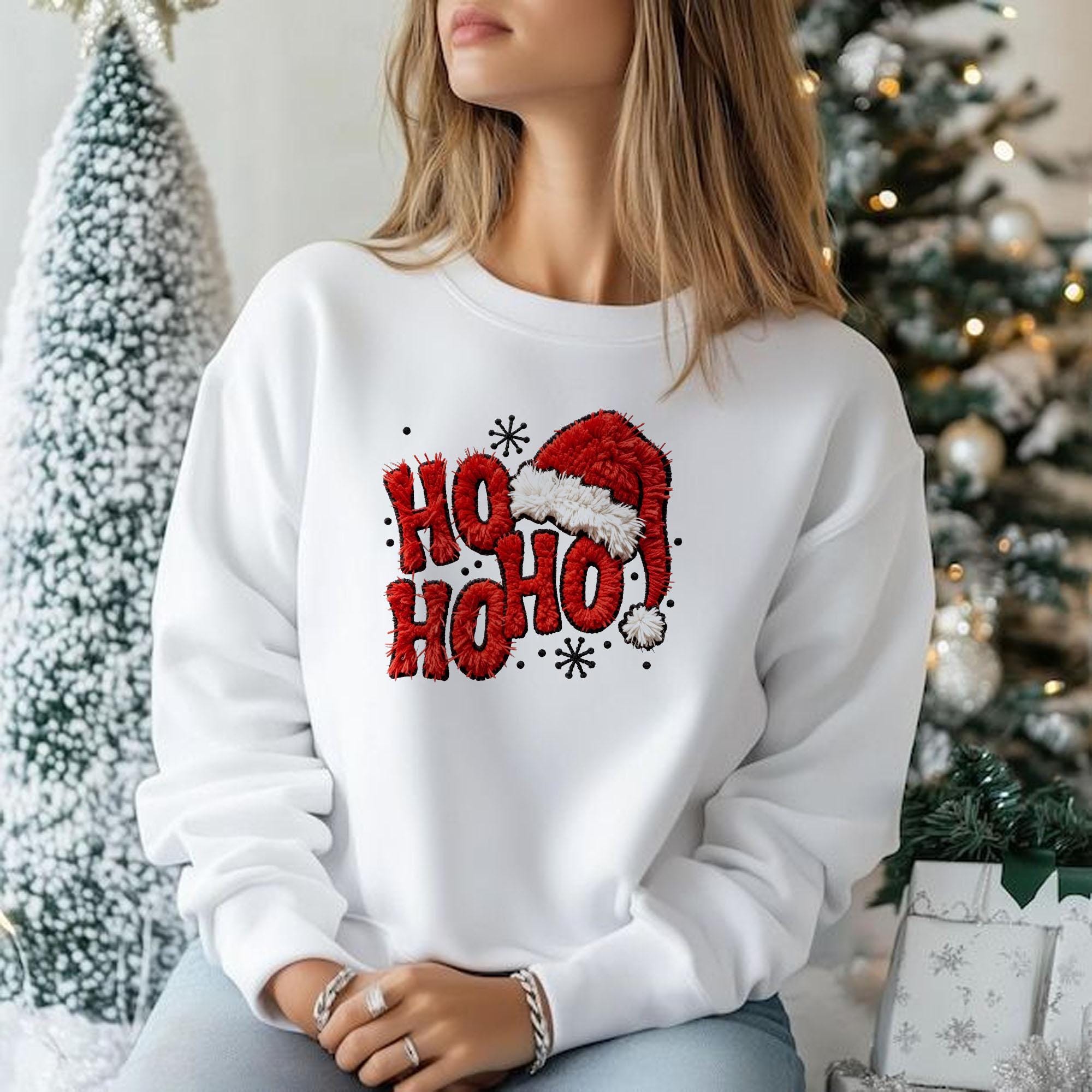 Ho Ho Ho Png, Faux Yarn Santa Hat Png, Latch Hook Yarn Png, Christmas ...