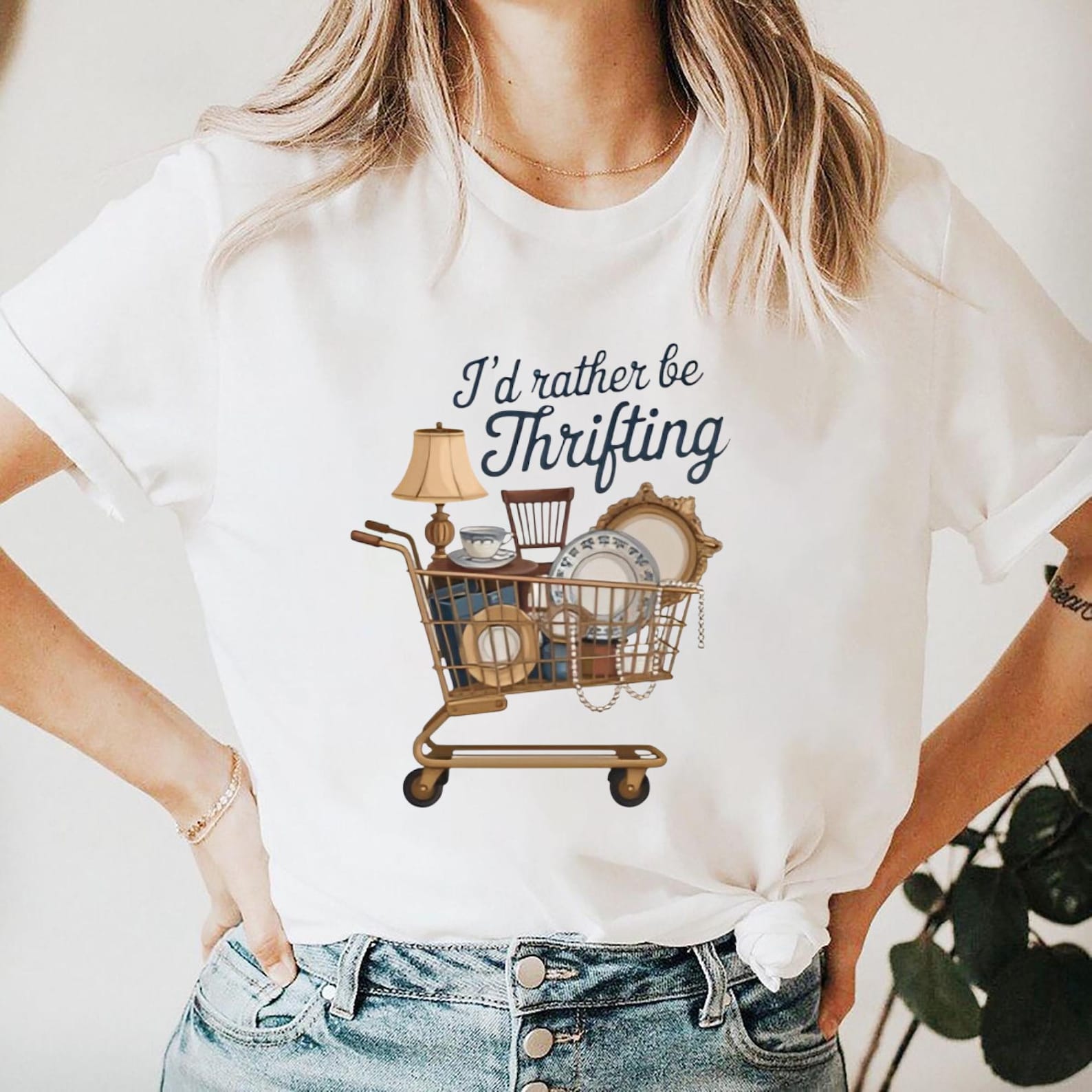 I’d Rather Be Thrifting PNG Bundle, Cute Thrift Quote Designs, Vintage ...
