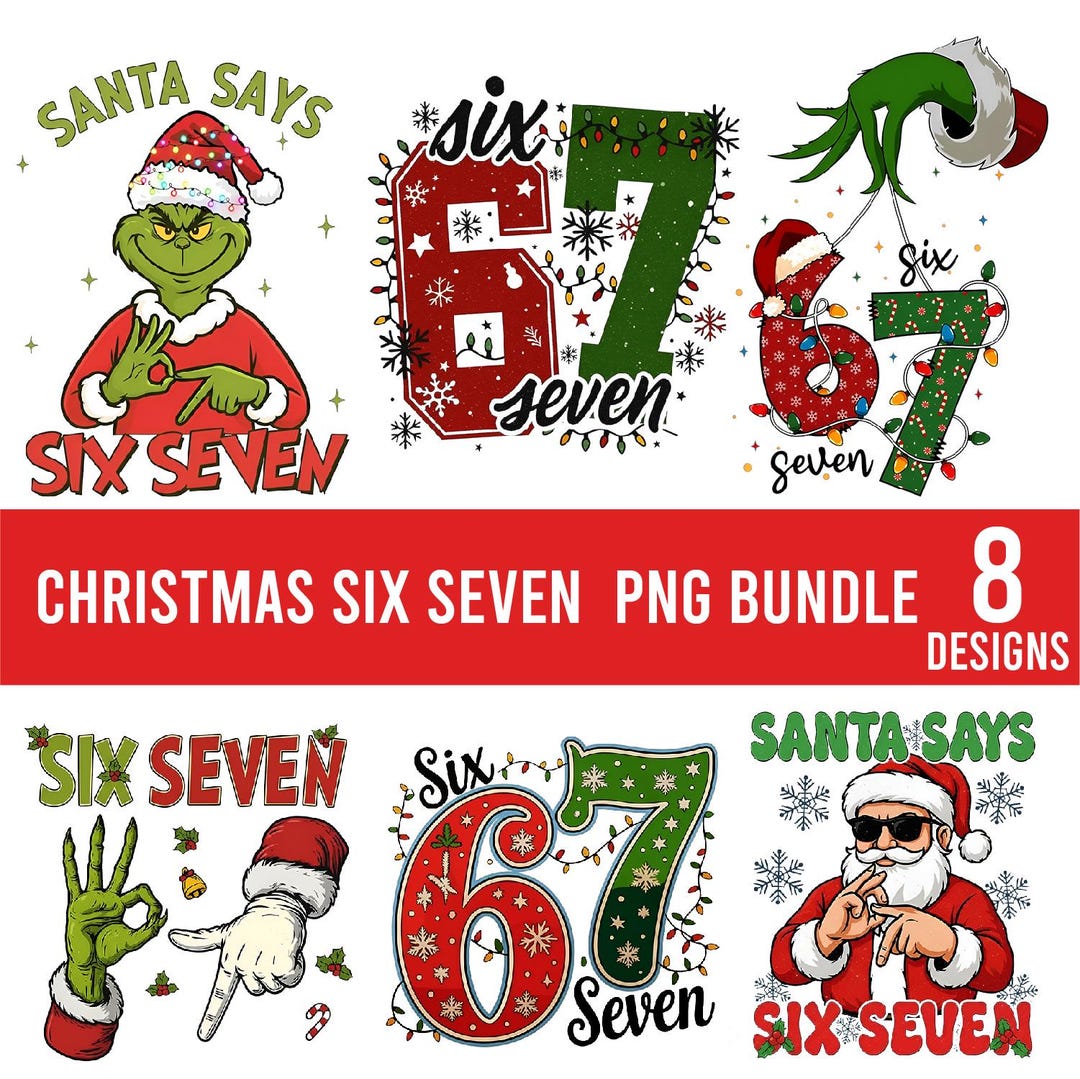Buy Funny Christmas Meme SIX Seven SVG Bundle, Cricut, Png, Svg ...