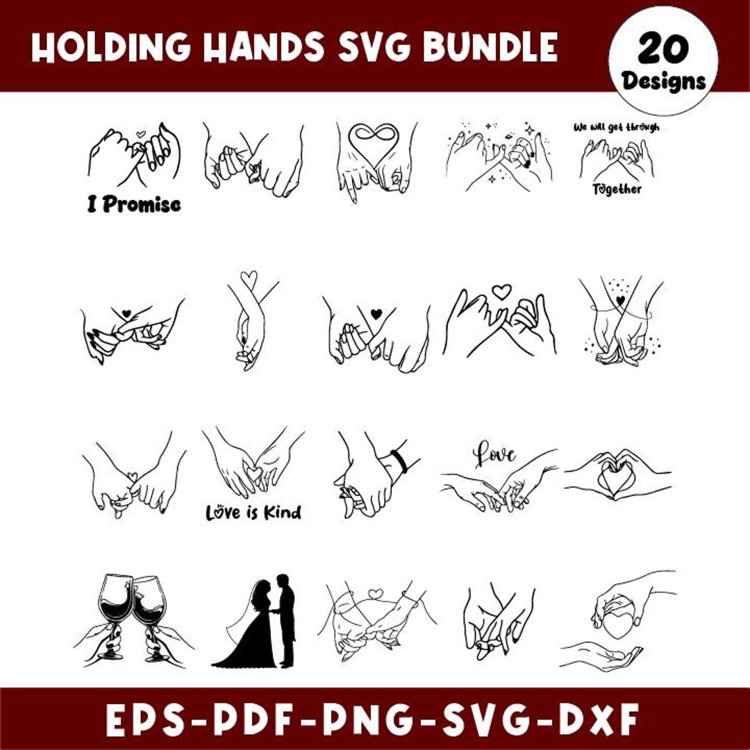 Holding Hands SVG Bundle: Holding Hands PNG Bundle, Lovers Hand SVG ...