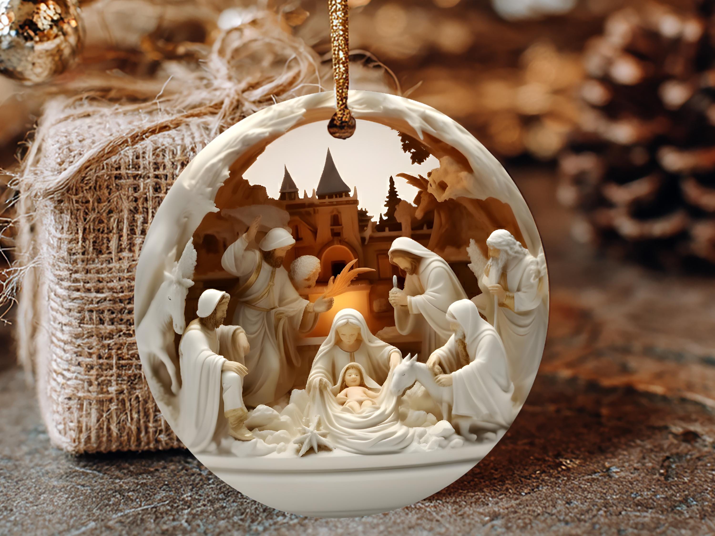 Nativity Christmas Ceramic Ornament, Christian Christmas Keepsake, the ...