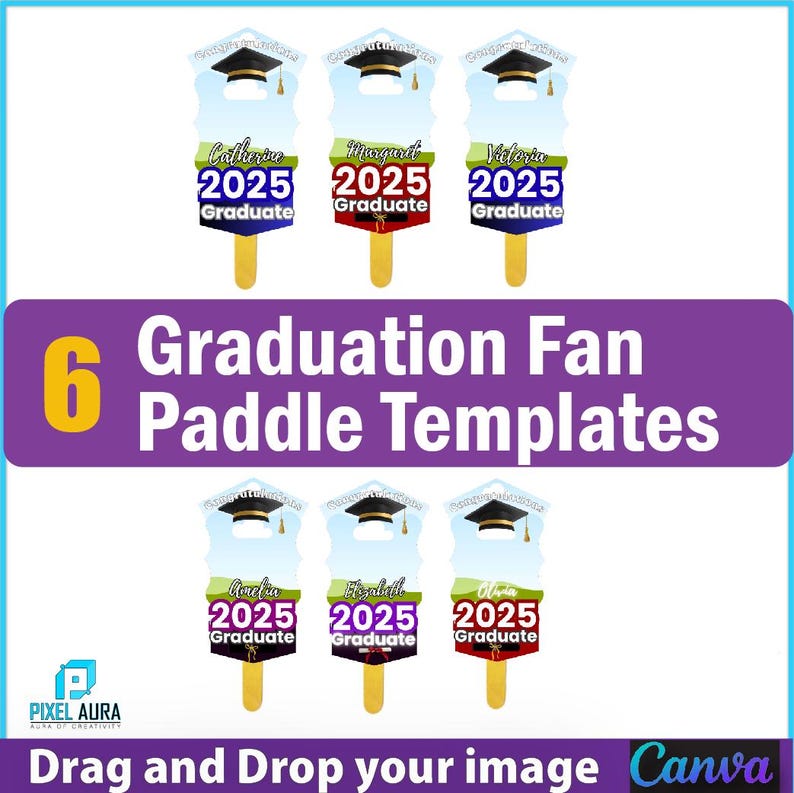 Graduation Fan Templates, Grad Fan Template, Custom Graduation Fan ...
