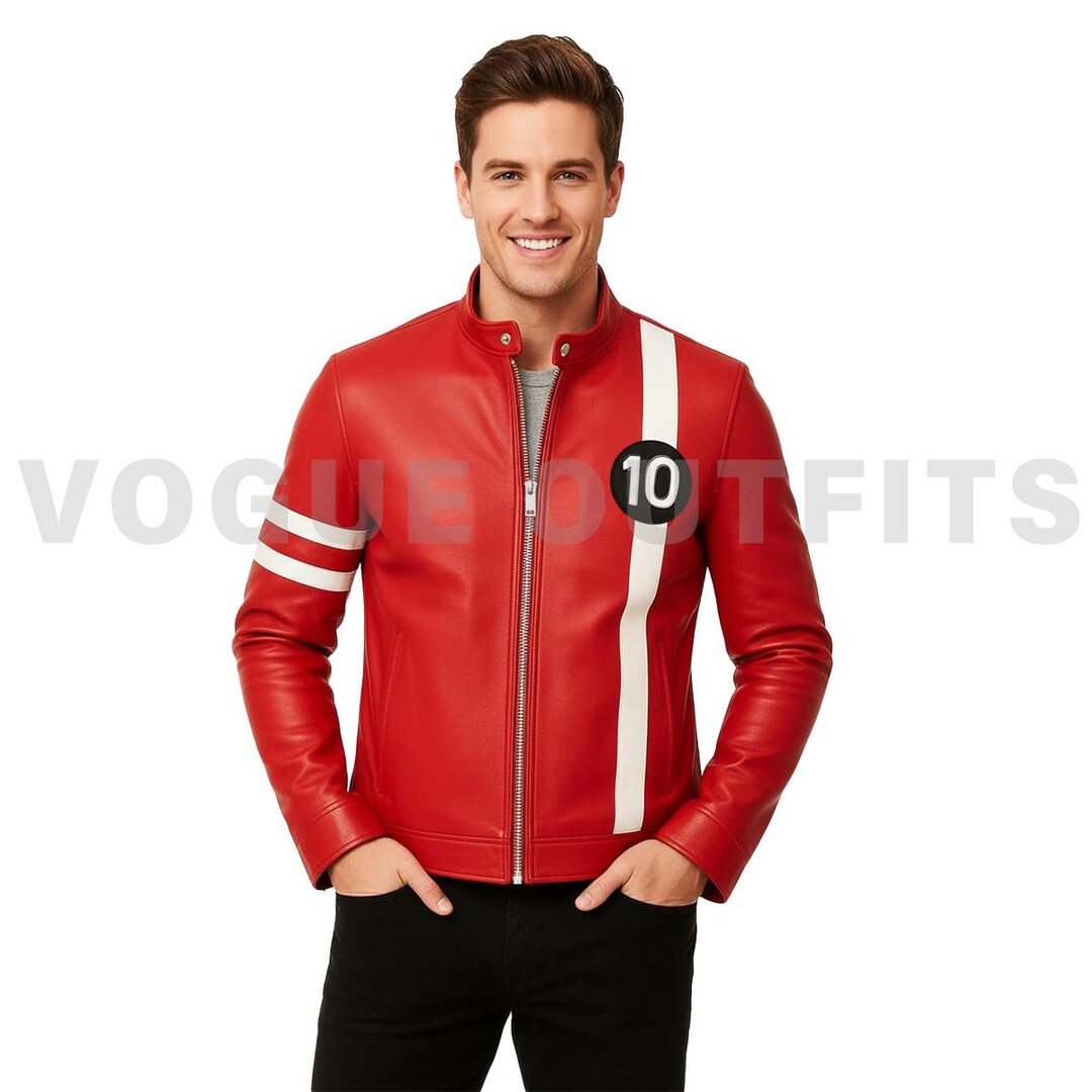 Ben 10 Red Cosplay Jacket – Ben Tennyson Alien Swarm Leather Coat ...