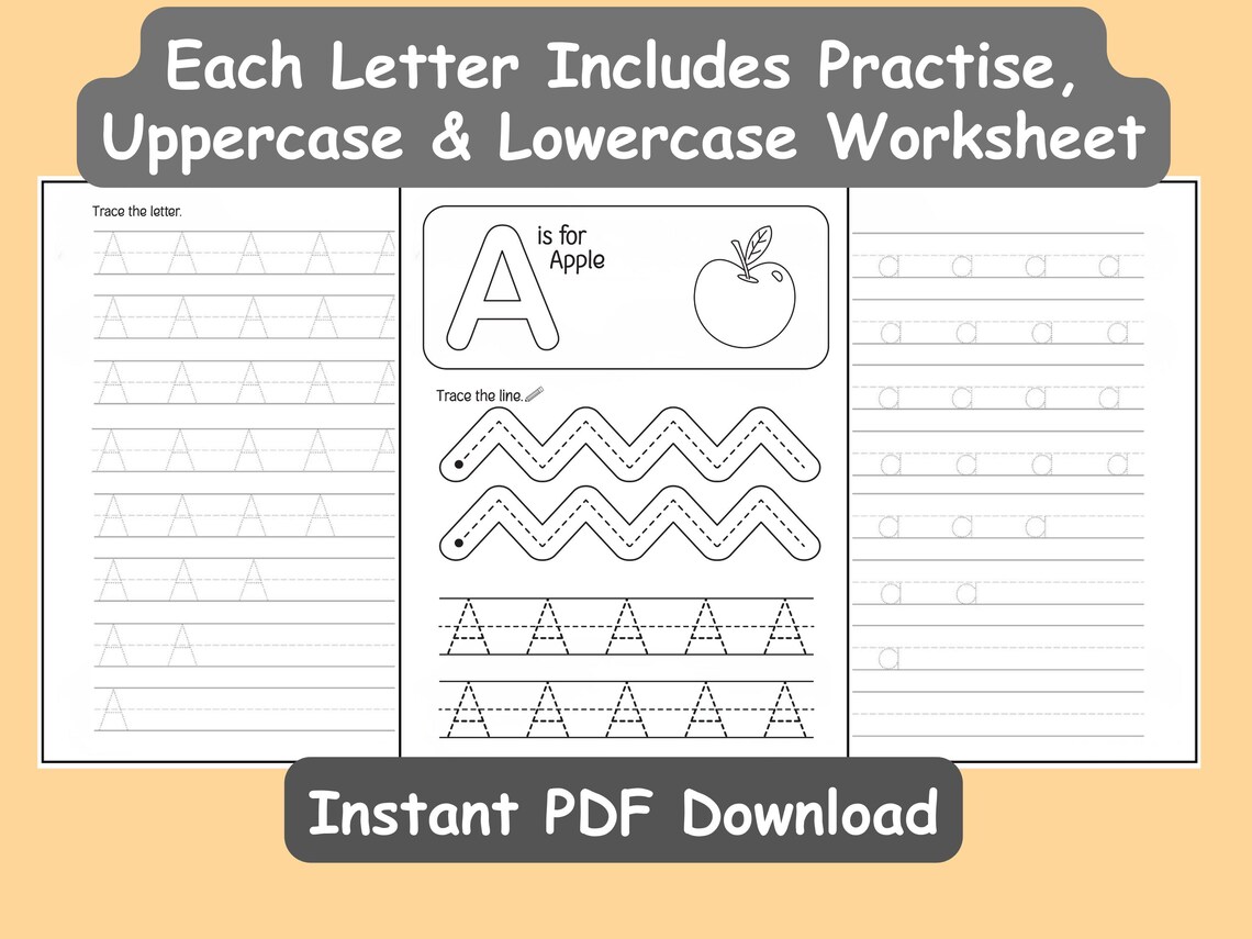 Alphabet Tracing Worksheets | Uppercase & Lowercase Letter Practice ...