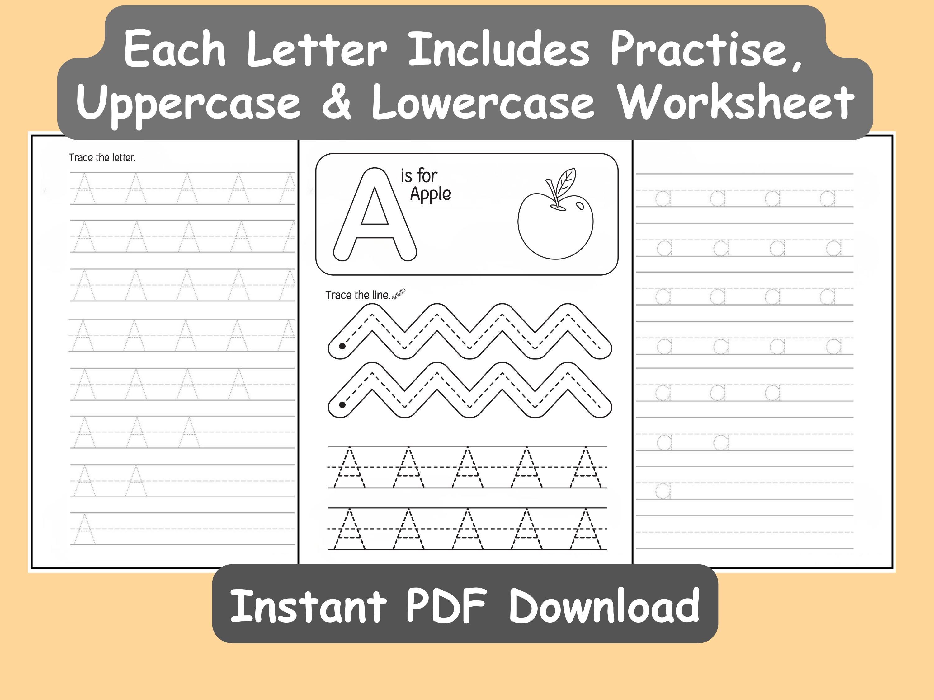 Alphabet Tracing Worksheets | Uppercase & Lowercase Letter Practice ...