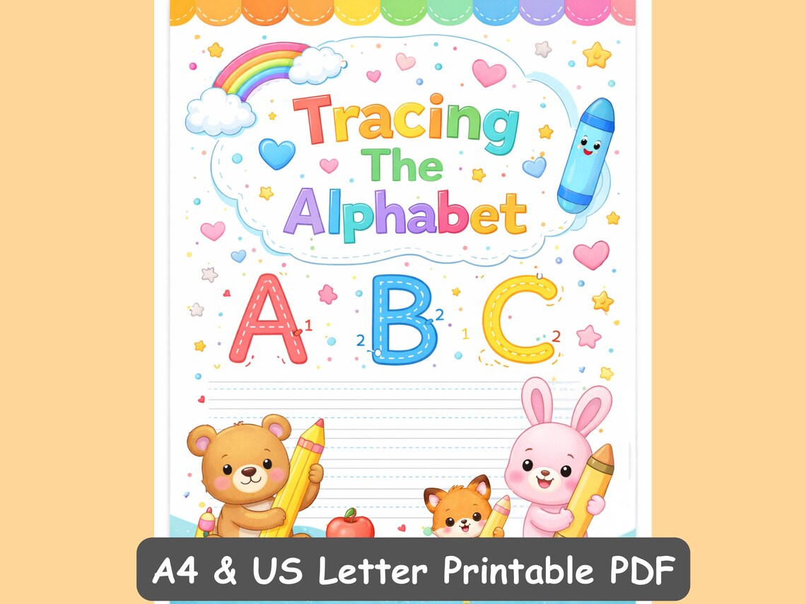 Alphabet Tracing Worksheets | Uppercase & Lowercase Letter Practice ...