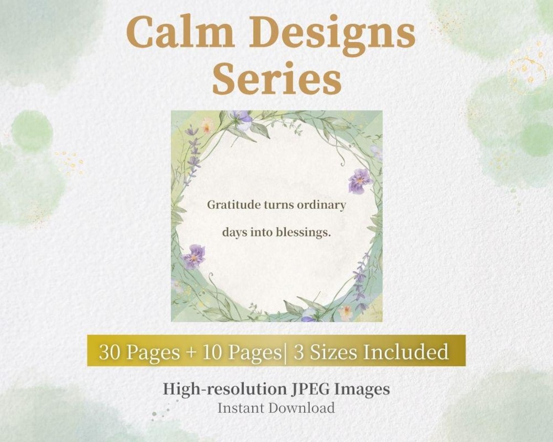 Calm Quote Templates – Green 002 | 30 + 10 Page Bundle | 3 Sizes - Etsy