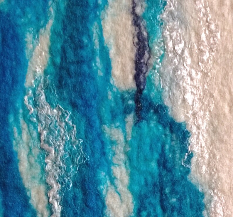 Into the Blue – Felt Art Wall Panel Wool and Silk in Blue and White - Etsy