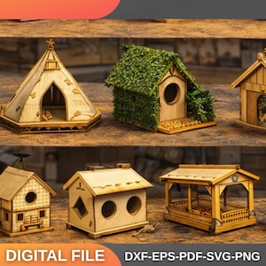 110+ Laser Cut Birdhouse Files Bundle | Bird House SVG Designs | DIY ...