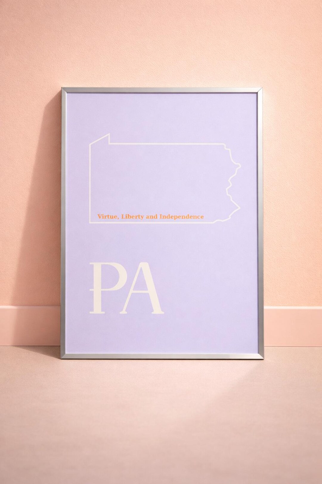 Pennsylvania State Outline Art Print | Minimalist PA Wall Decor ...