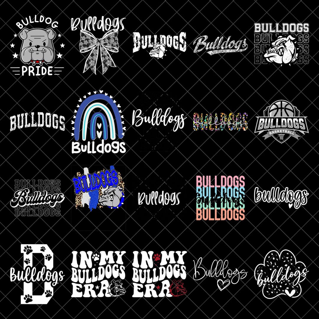 Bulldogs Mascot PNG Bundle, Bulldog Pride Clipart, Game Day School ...