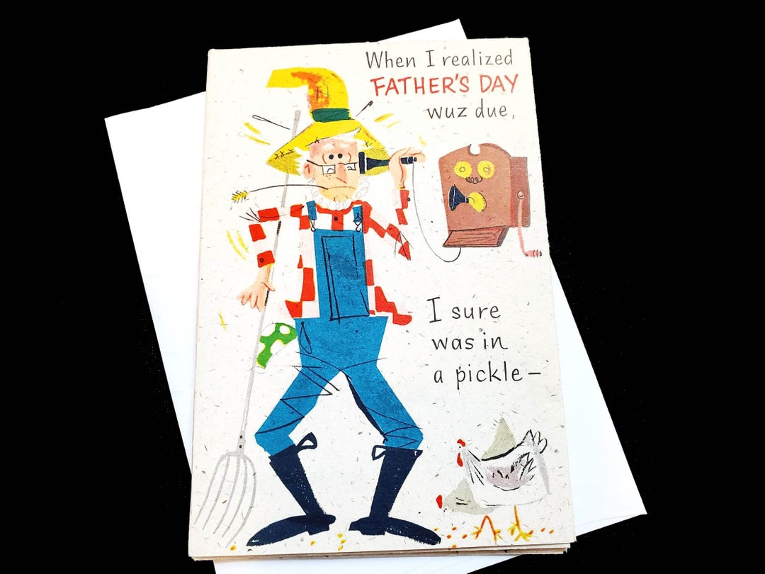 Father's Day Card Rust Craft Hillbilly Farmer Dad FOLD OUT Greeting ...