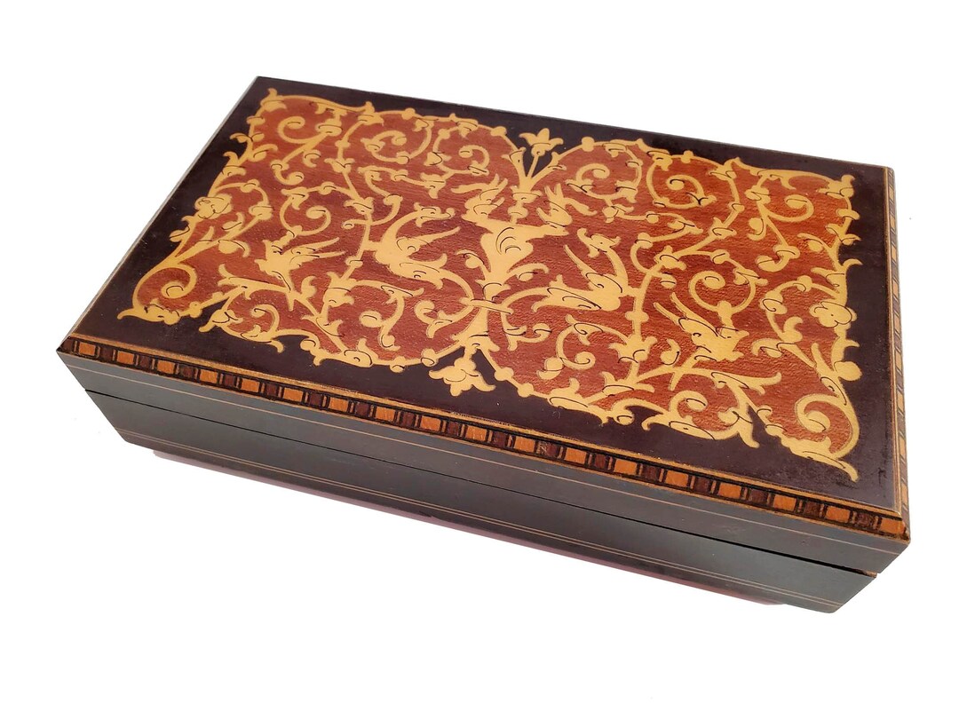 Wooden Marquetry Music Box Plays Lara's Theme Somewhere My Love ...