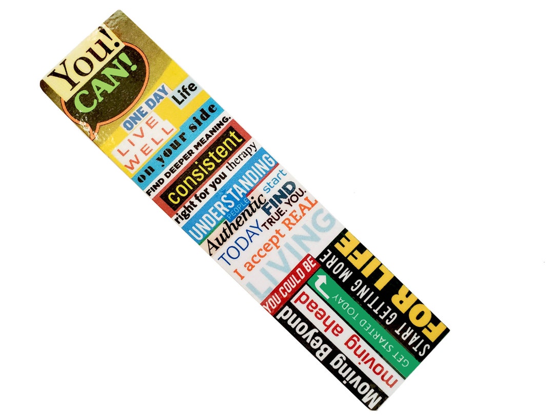 Inspirational Bookmark You Can Do It Think Positive Thinking One Day at ...