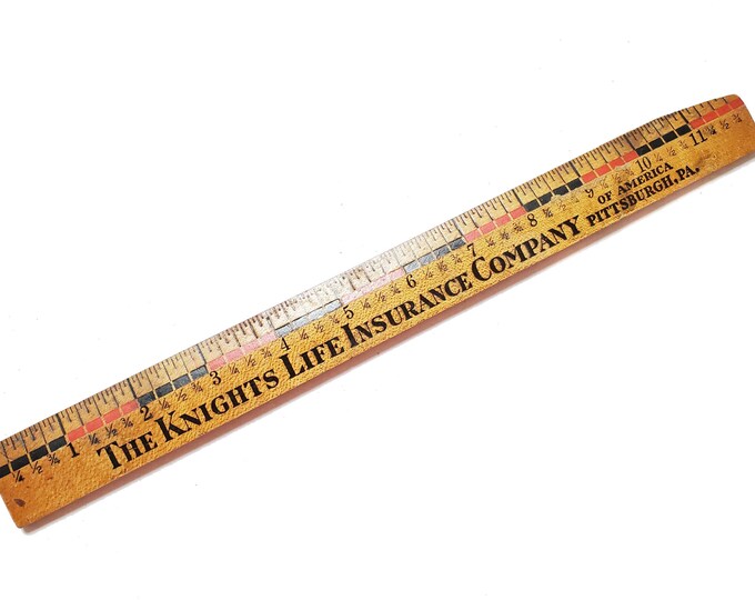 Wooden Advertising Ruler the Knights Life Insurance Company of America ...