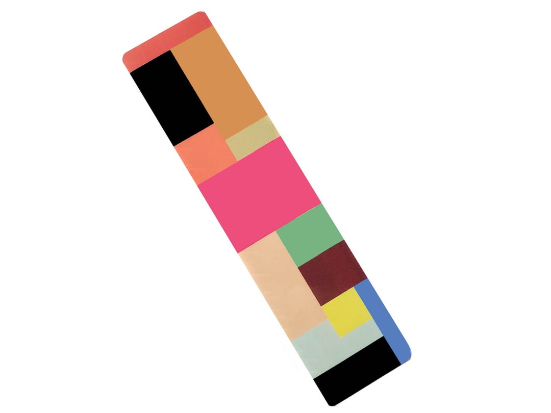 Colorblock Color Block Bookmark Colorful Laminated Handmade Collage ...