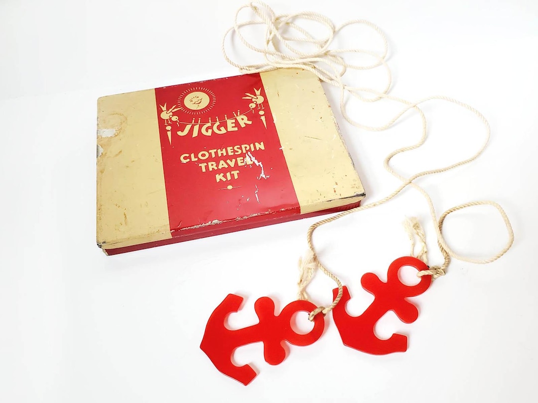 Vintage Jigger Clothespin Travel Kit: Bakelite Anchors, Tin Box - Etsy