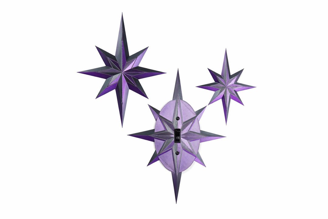 Mid Century Starburst Wall Decor Set: North Star Light Switch Cover ...