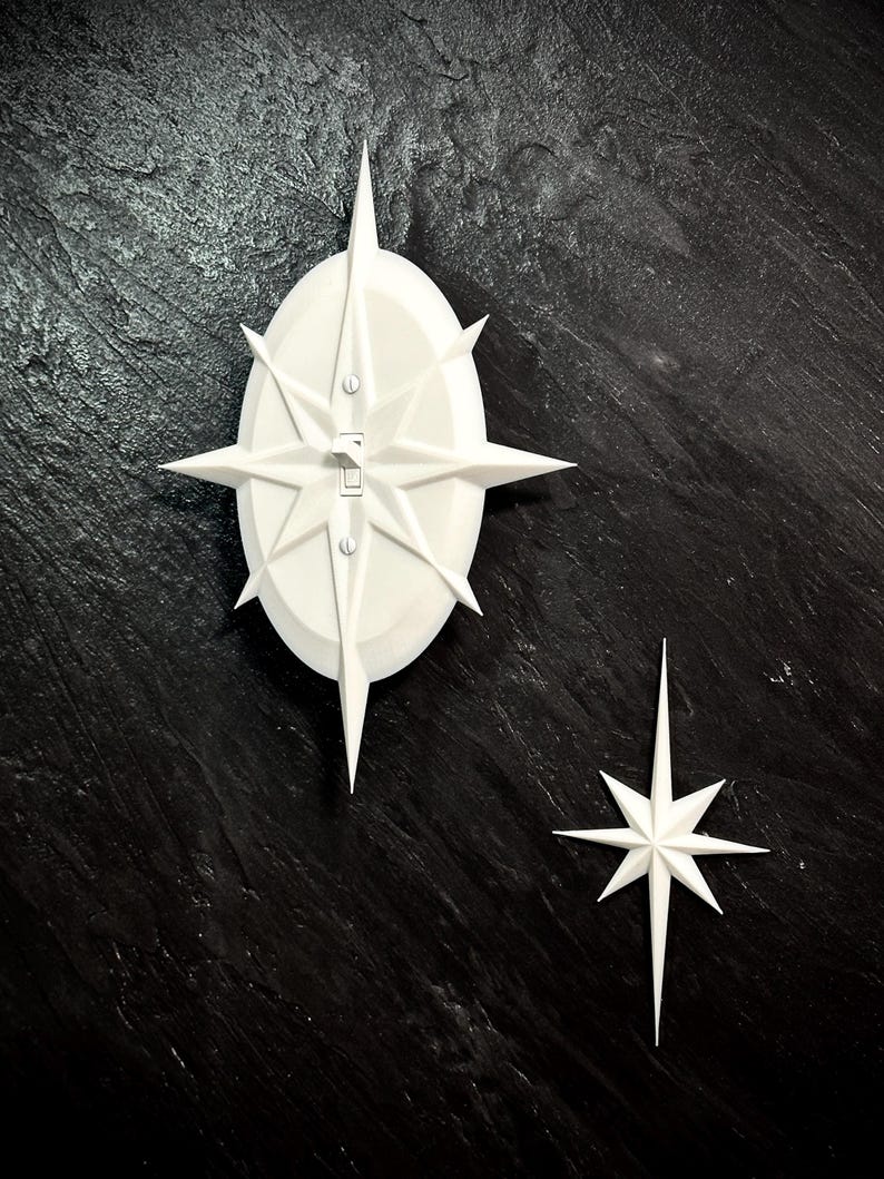Retro Starburst Light Switch Cover Set Celestial Wall Decor MCM Atomic ...