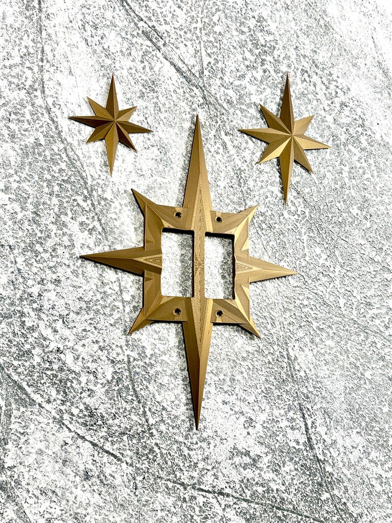 Retro Starburst Light Switch Cover Set Celestial Wall Decor MCM Atomic ...