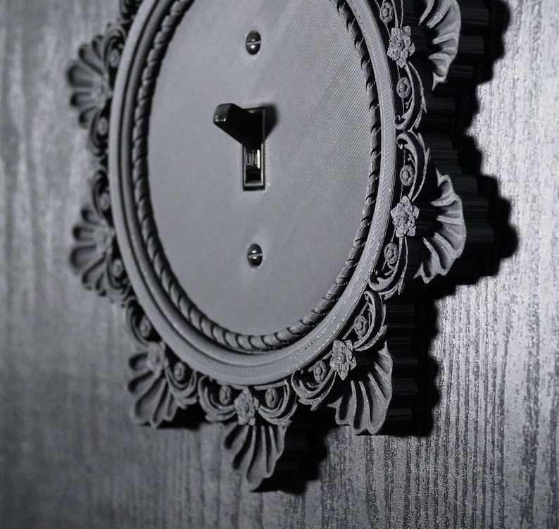 Victorian Light Switch Cover Ornate Black Floral Round Wall Plate - Etsy