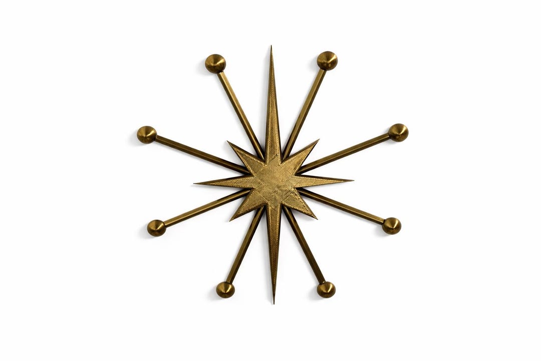 Mid Century Atomic Starburst Wall Decor, Retro Starburst Art, 3D ...