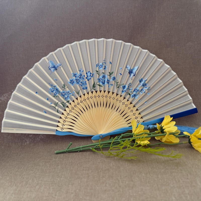 Bamboo Hand Fan Orange - Etsy