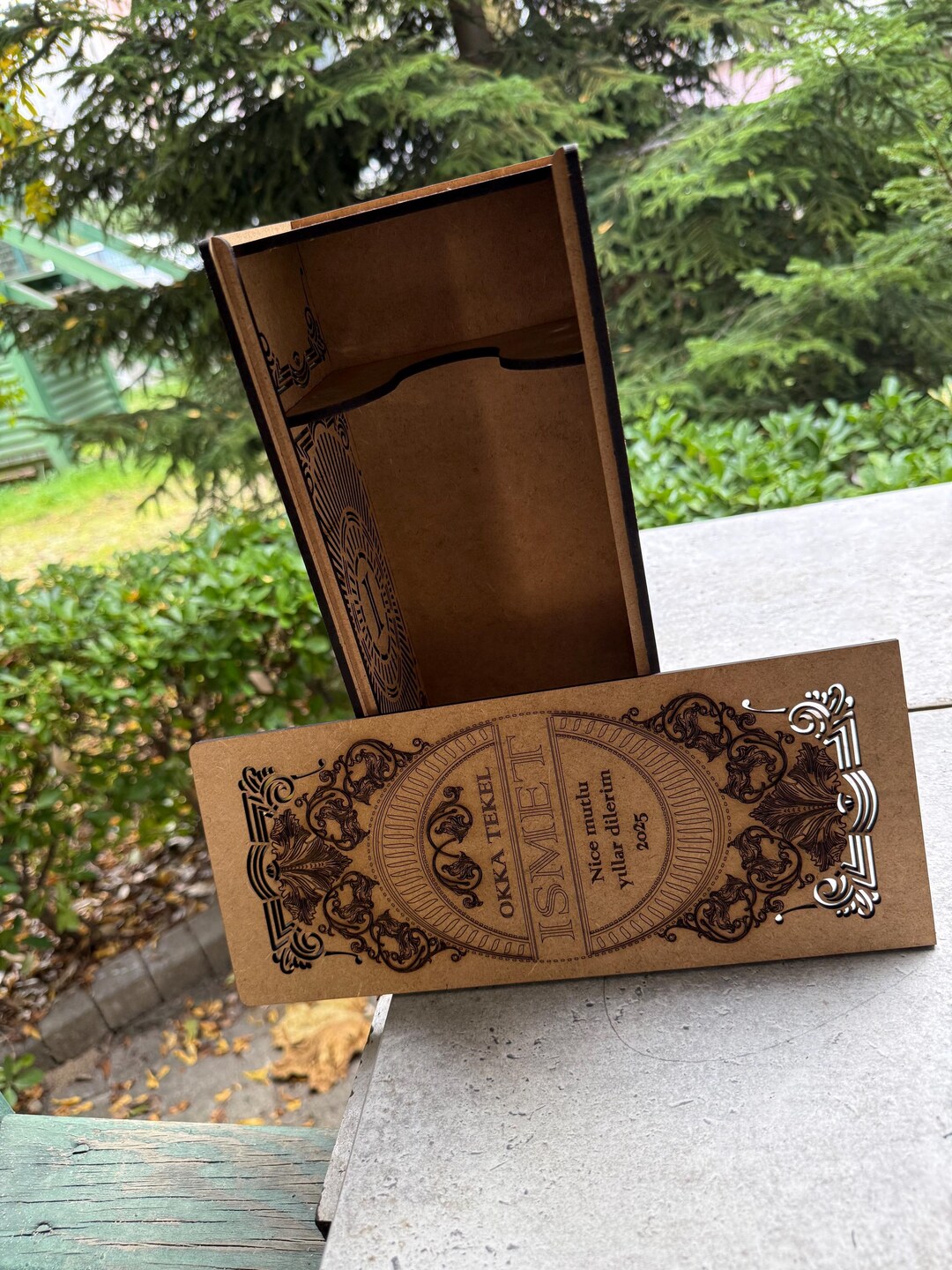 Laser Engraved Wooden Whiskey Book Box – Personalized Vintage Style ...