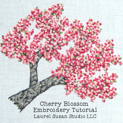 Cherry Blossoms Hand Embroidery Tutorial Pattern PDF Digital - Etsy