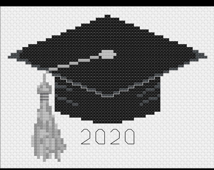 Mortarboard Cross Stitch Pattern, PDF Digital, Easy Beginner Graduation ...
