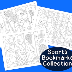 Sports Bookmarks PDF Adult Coloring Page Activity Soccer Football ...
