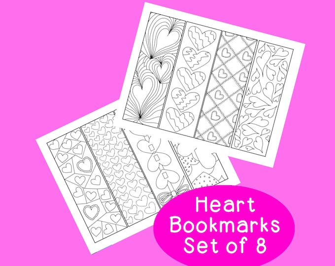 CORNER BOOKMARKS | Hearts & Flowers - Valentine's Day Gift - Mother's ...