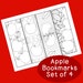 Apple Bookmarks PDF Printable Coloring Page Fall Autumn Apples Adult ...