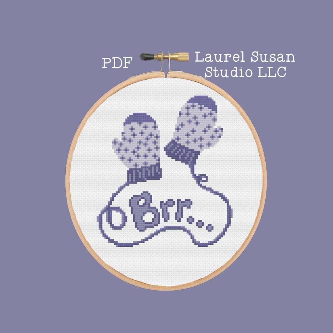 Winter Mitten Cross Stitch Pattern, PDF Digital, Modern Easy Beginner ...