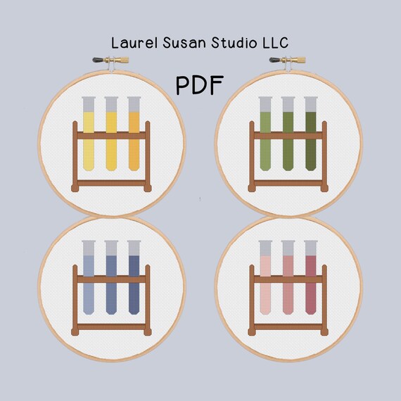 Test Tubes Chemistry Cross Stitch Pattern PDF Digital Easy | Etsy