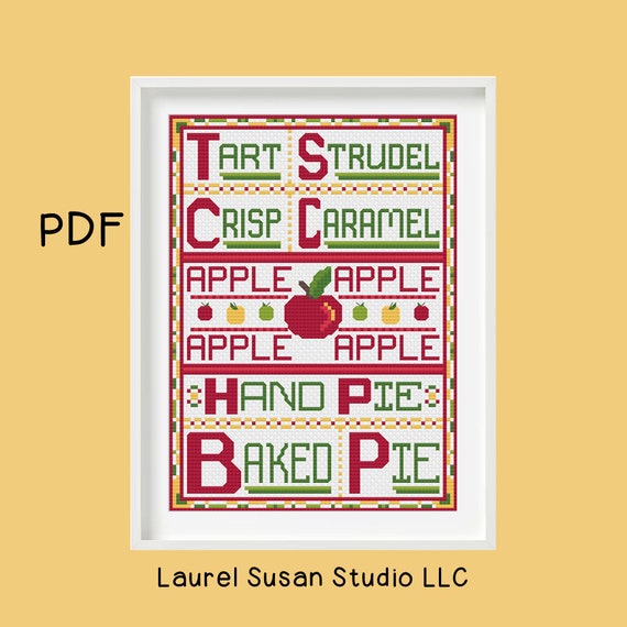 Apple Pie Cross Stitch Pattern