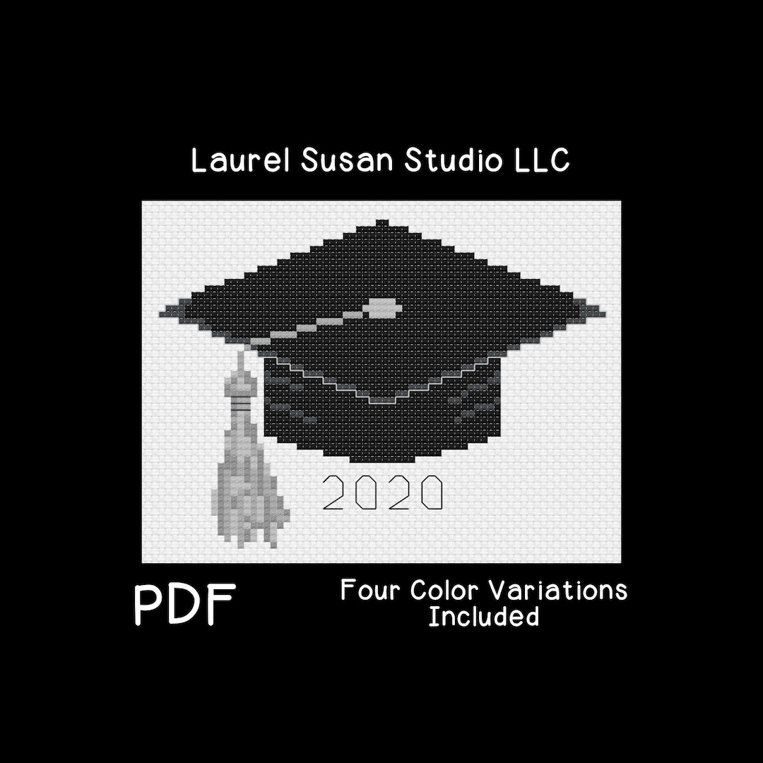 Mortarboard Cross Stitch Pattern, PDF Digital, Easy Beginner Graduation ...