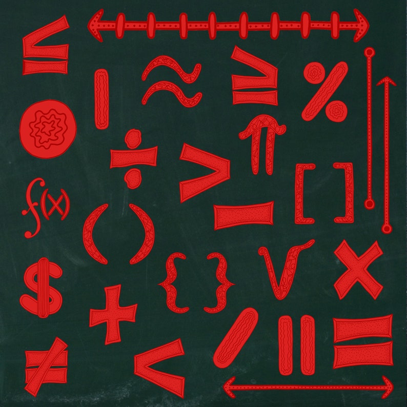 Math Algebra Symbols Clipart Clip Art Bundle Set of 90 PNG Commercial ...