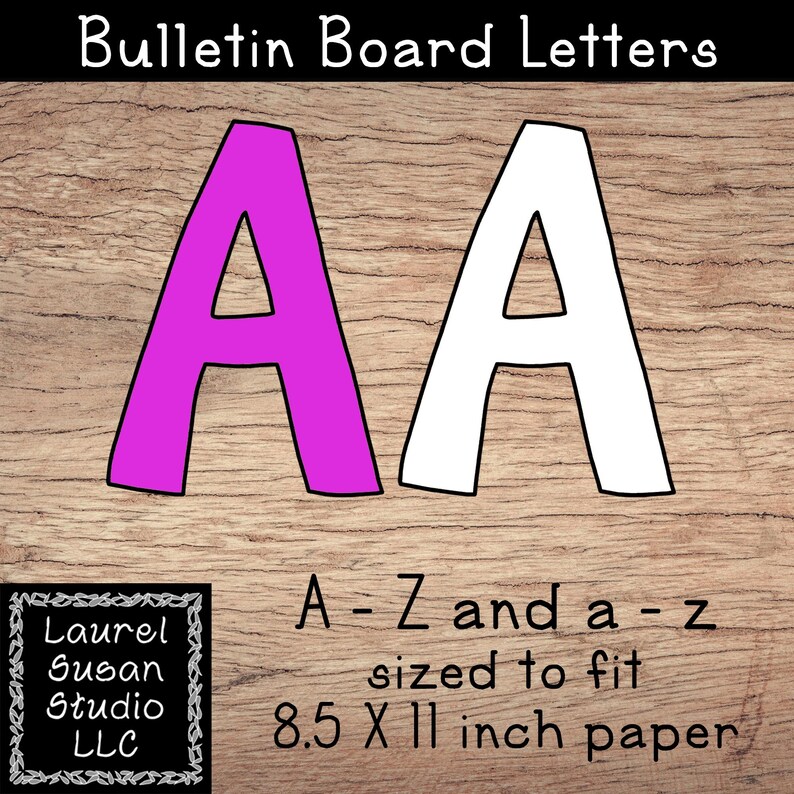Bold Block Letters Bulletin Board Printable on White or Colored Paper ...