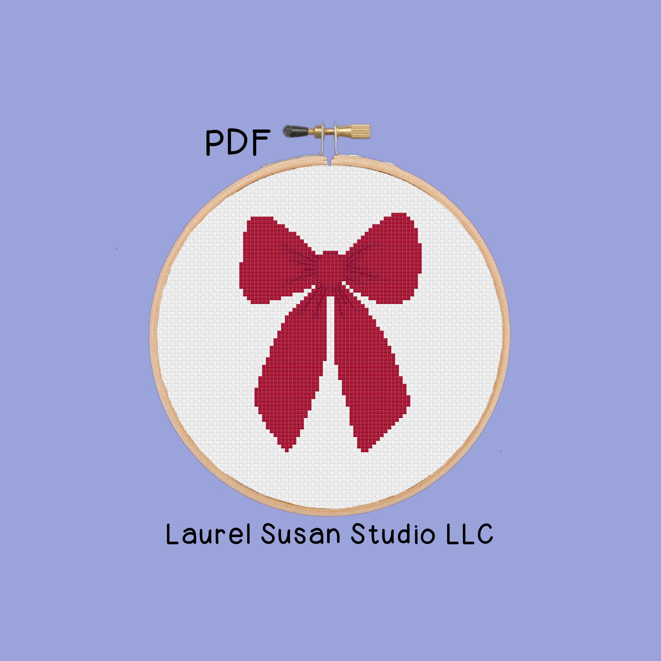 Ribbon Bow Cross Stitch Pattern, PDF Digital, Holiday Decoration - Etsy