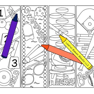 Sports Bookmarks PDF Adult Coloring Page Activity Soccer Football ...