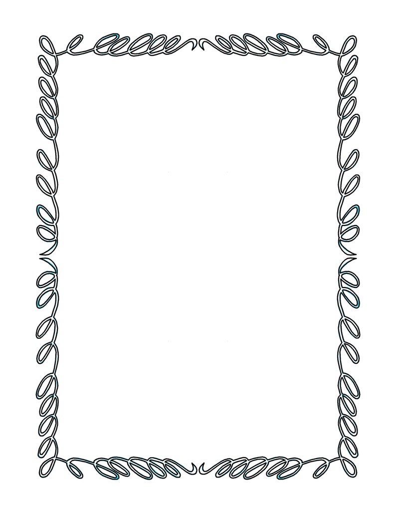 Doodle Borders Clip Art Set 1 PNG Blackline Commercial Personal - Etsy