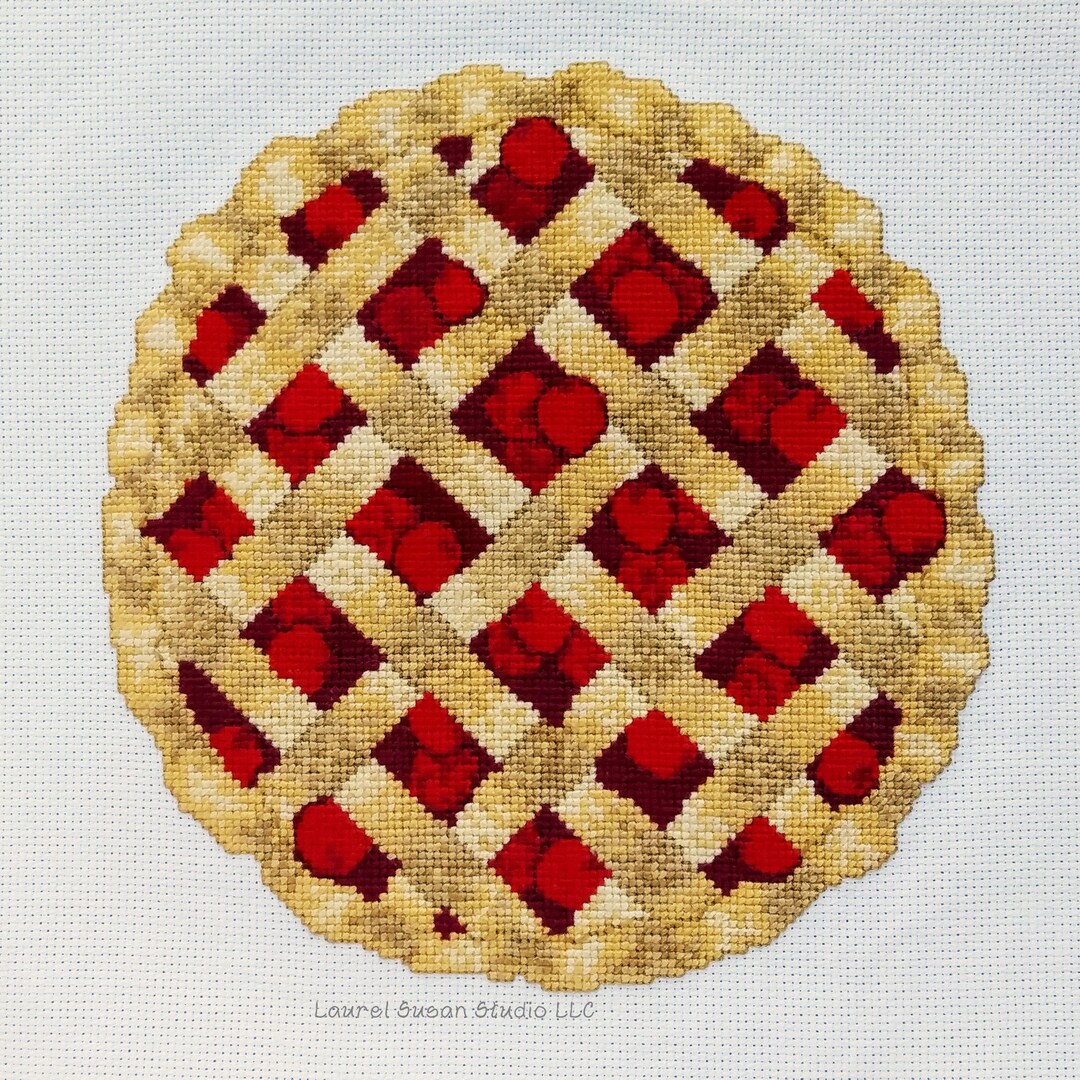 Cherry Pie Cross Stitch Pattern, PDF Digital, Summer Fruit Pie Food ...