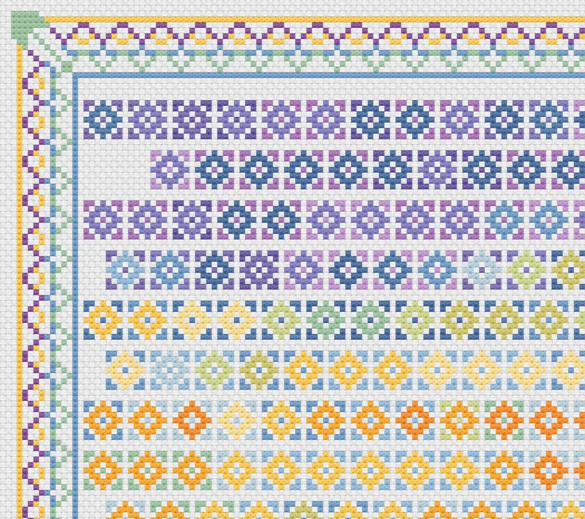 Temperature Cross Stitch Pattern Quilt Squares Design, PDF Digital ...
