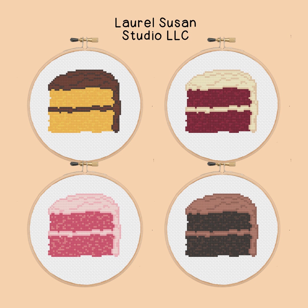 Cake Slice Cross Stitch Pattern, PDF Digital, Easy Beginner Dessert - Etsy