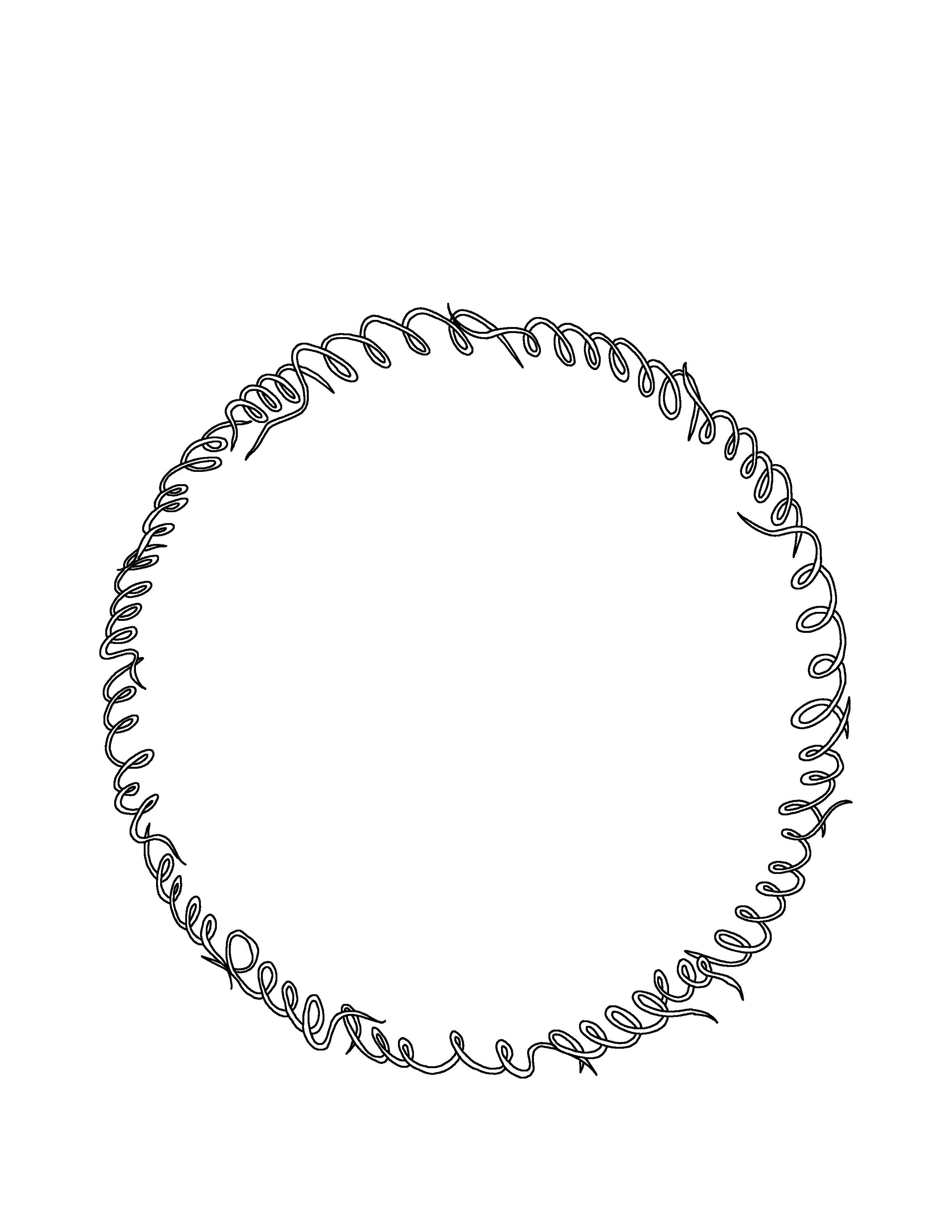 Circle Doodle Borders Clip Art Bundle PNG Blackline Commercial Personal ...